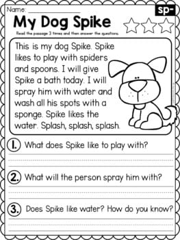Blends Reading Passages - Comprehension - PAPER & DIGITAL - My Teaching Pal