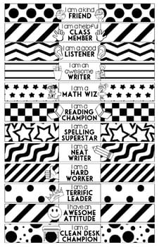 Brag Bracelets - Ink Friendly Black and White - My Teaching Pal