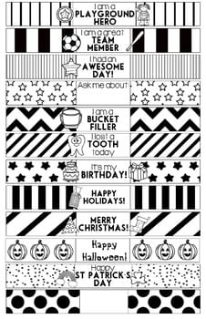 Brag Bracelets - Ink Friendly Black and White - My Teaching Pal