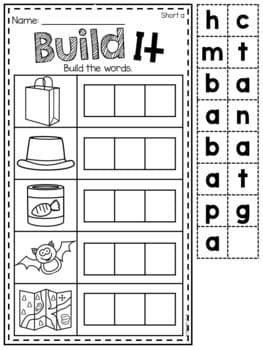 Build It Phonics Worksheets - CVC, Long Vowels, Digraphs, Blends & More ...