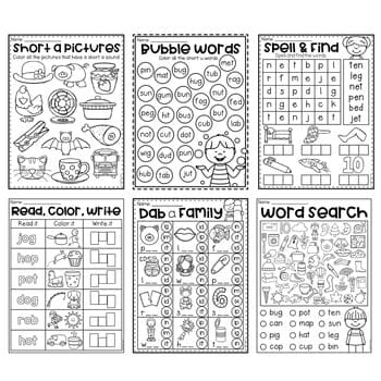 FREE Short Vowel CVC Worksheets - My Teaching Pal