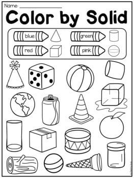 First Grade 2D and 3D Shapes Worksheets - My Teaching Pal