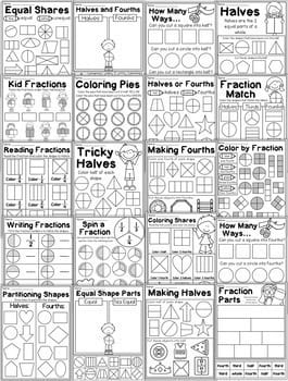 Fraction Worksheets For First Grade