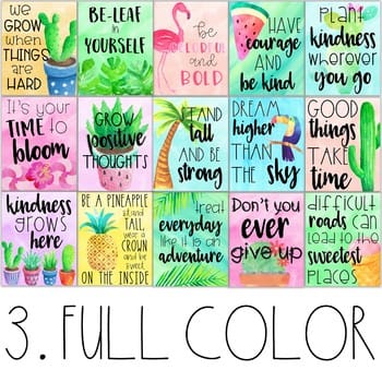 Growth Mindset Posters - Tropical Theme - My Teaching Pal
