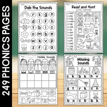 Kindergarten Literacy Worksheet MEGA BUNDLE - English Language Arts ...