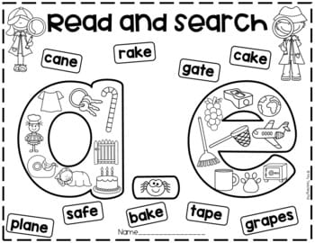 long vowel coloring sheet