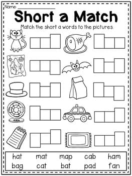 Mega CVC Worksheet Pack - Pre-K Kindergarten - My Teaching Pal