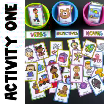 Noun, Adjective and Verb Centers - Parts of Speech - My Teaching Pal