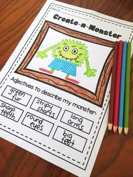 Nouns, Adjectives & Verbs Printable Worksheet BUNDLE - Kindergarten ...