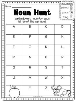 noun coloring sheet free printable