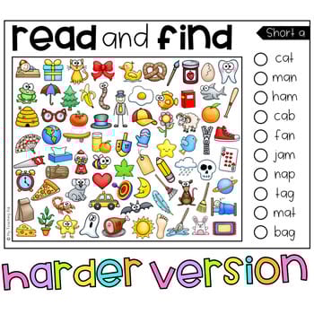 Read and Find Picture Puzzles - Short Vowels and Long Vowels - My ...