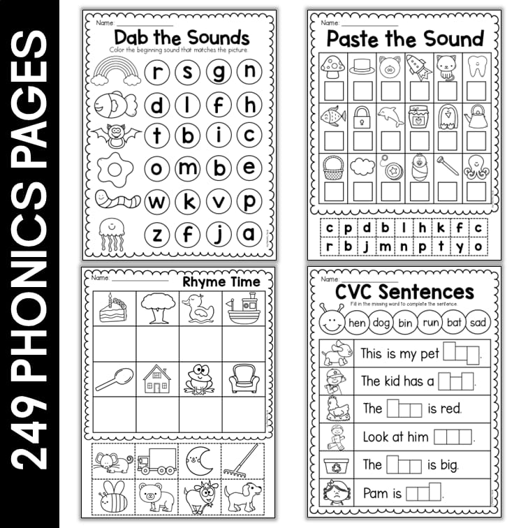 Kindergarten Literacy Worksheet MEGA BUNDLE - English Language Arts ...