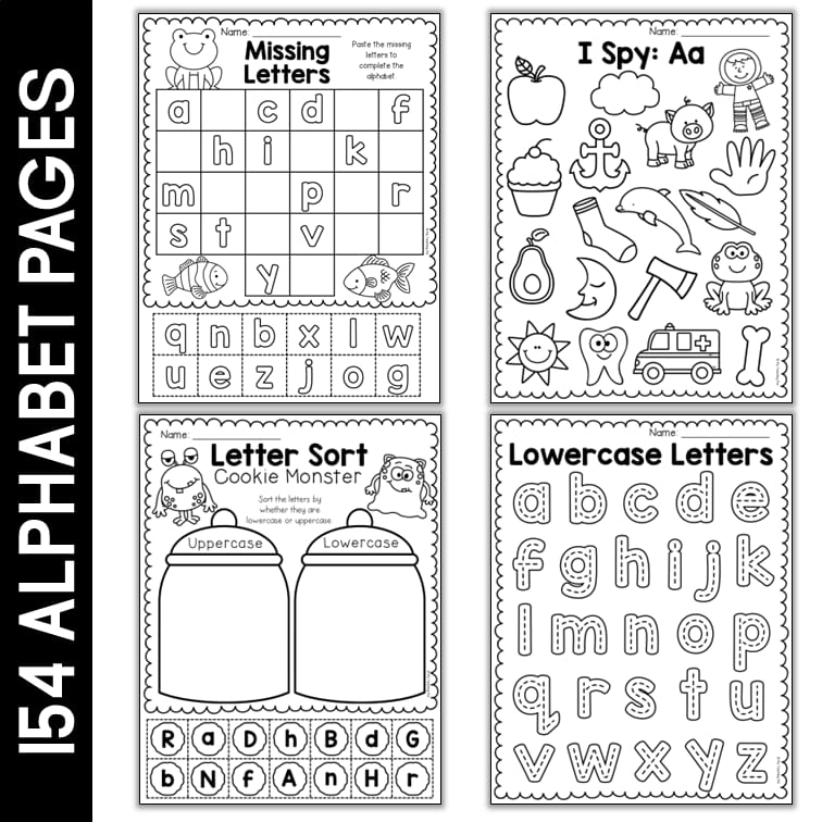 Kindergarten Literacy Worksheet MEGA BUNDLE - English Language Arts ...