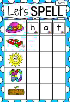 Spelling Literacy Center Activity - Let's Spell CVC words - Short ...