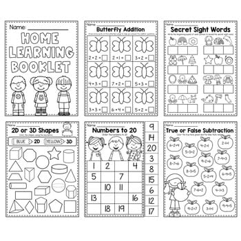 Kindergarten Home Learning Pack - Distance Learning - My Teaching Pal