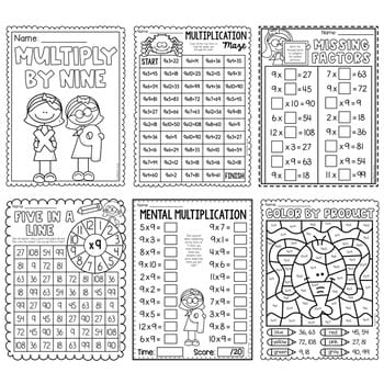 Multiplication Worksheets and Activities - 9 Times Tables - My Teaching Pal