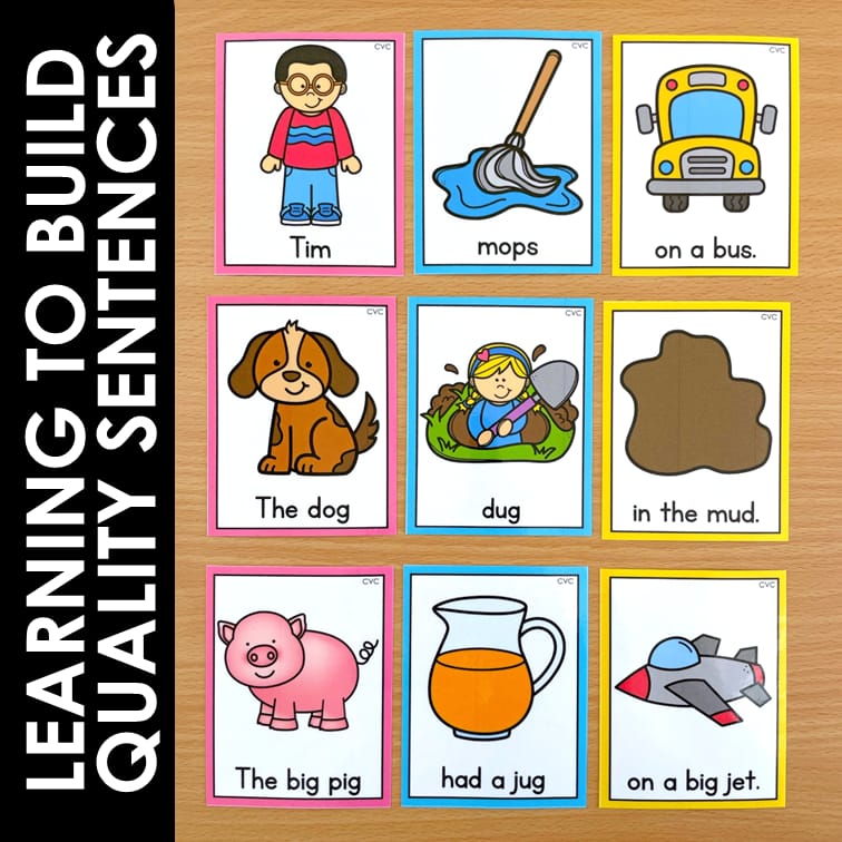 Silly Sentences - Build a Sentence Center VOL 1 - CVC - Decodable ...