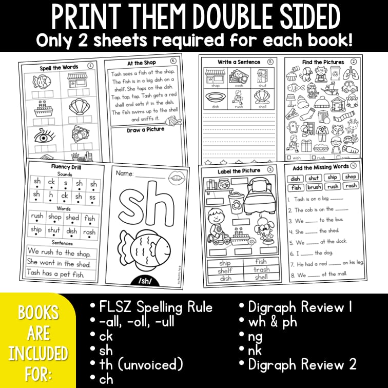 Digraph and FLSZ Phonics Books - Science of Reading Aligned - SET 3 ...