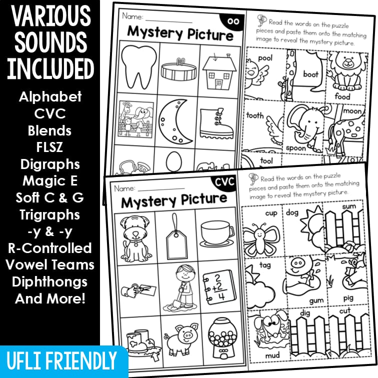 Phonics Puzzles Worksheets BUNDLE - Decodable Words - (Science of ...