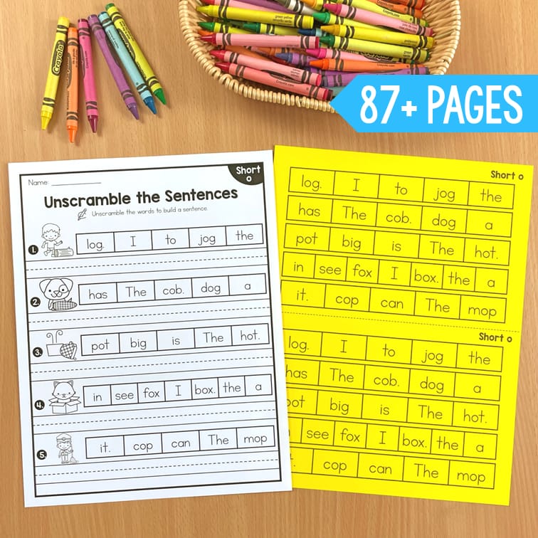 Scrambled Sentences Worksheets BUNDLE - Grammar Worksheets - Science of ...