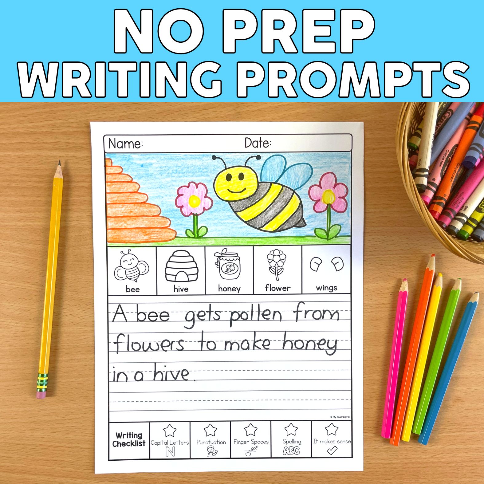 April Writing Prompts - Kindergarten & First Grade Writing Journal ...
