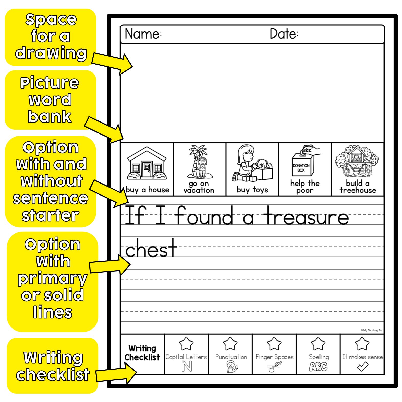 Yearly Seasonal Writing Bundle for Kindergarten and First Grade Writing ...