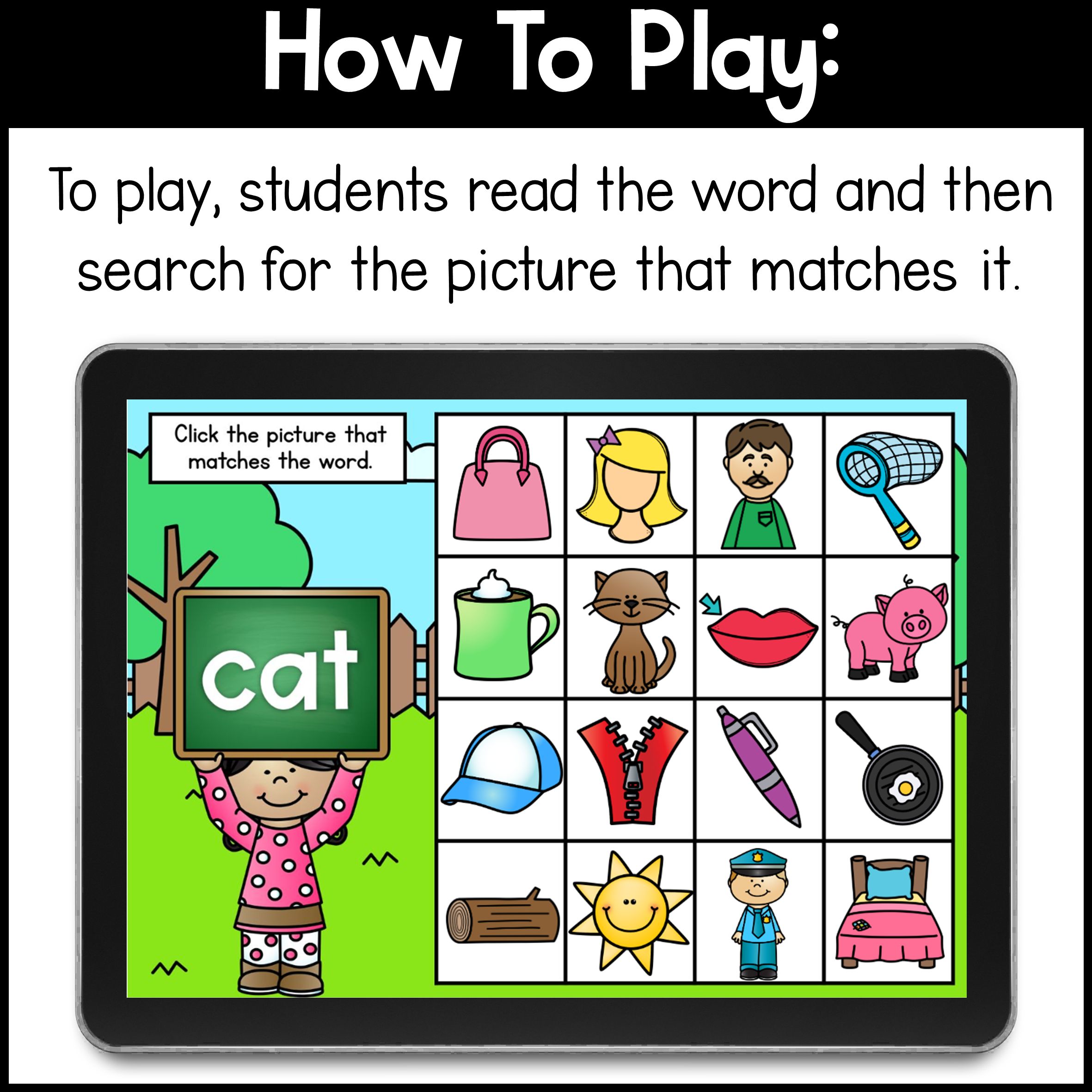Find the CVC Word - Digital Task Cards - Boom Cards - My Teaching Pal
