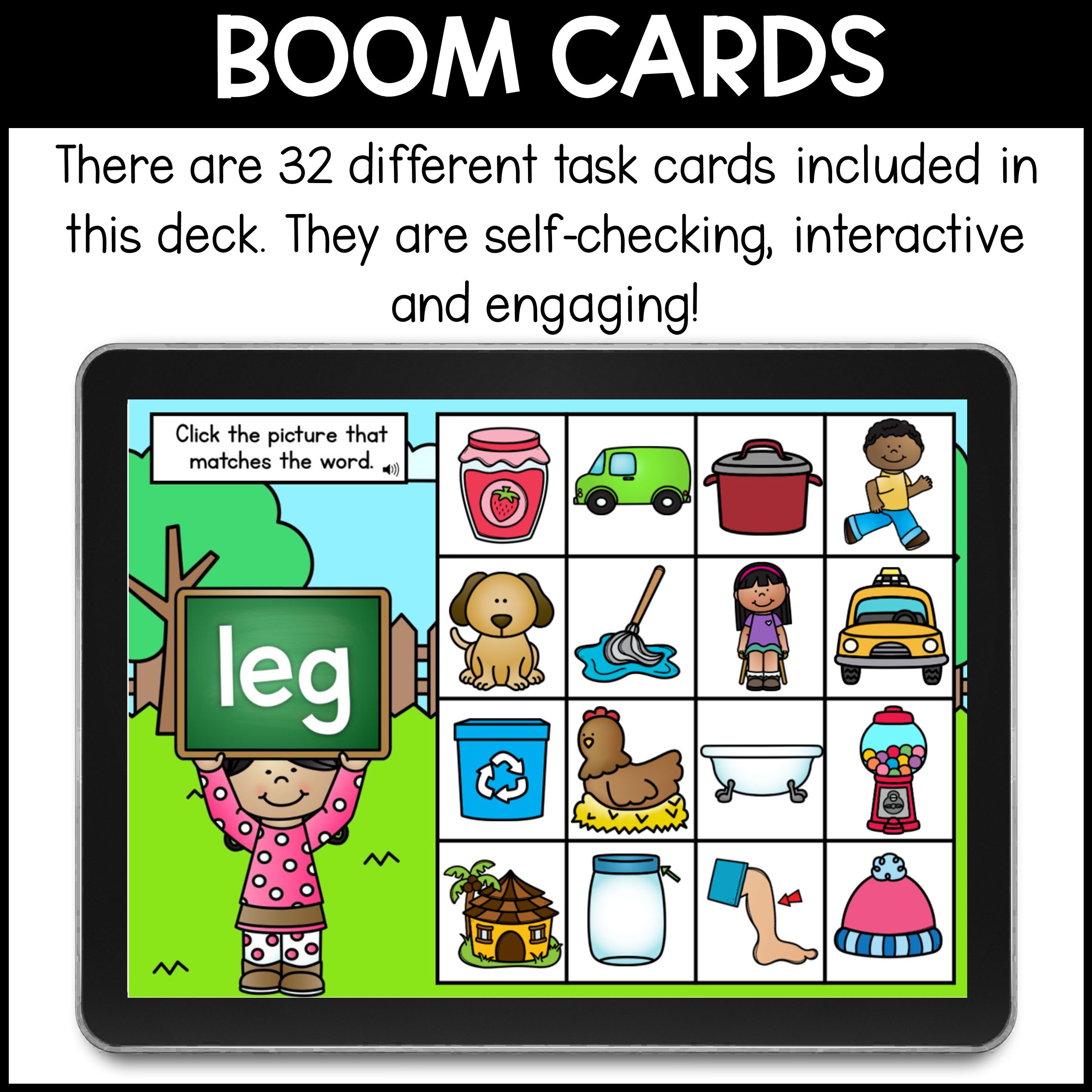 Find the CVC Word - Digital Task Cards - Boom Cards - My Teaching Pal