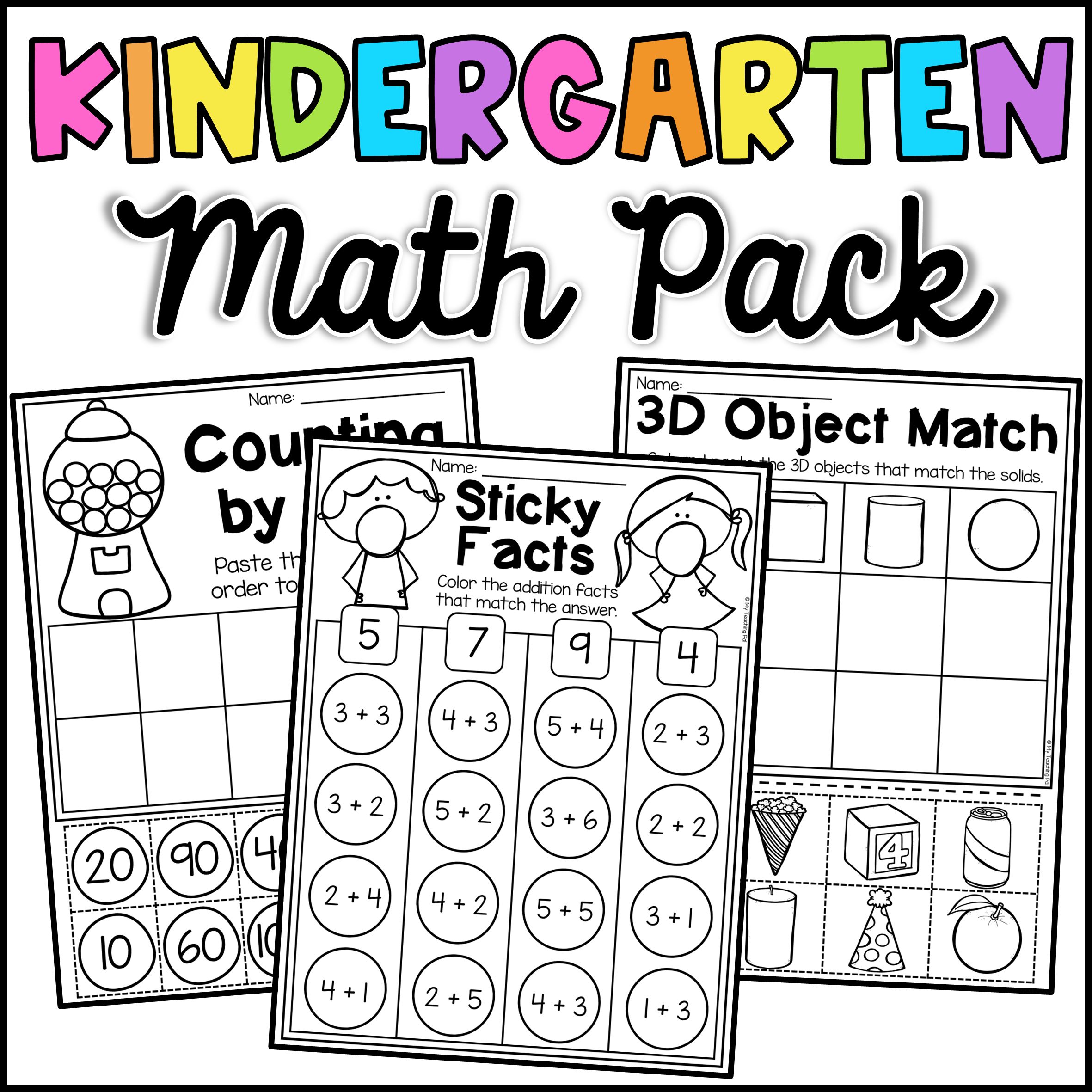 FREE Kindergarten Mini Math Pack - My Teaching Pal