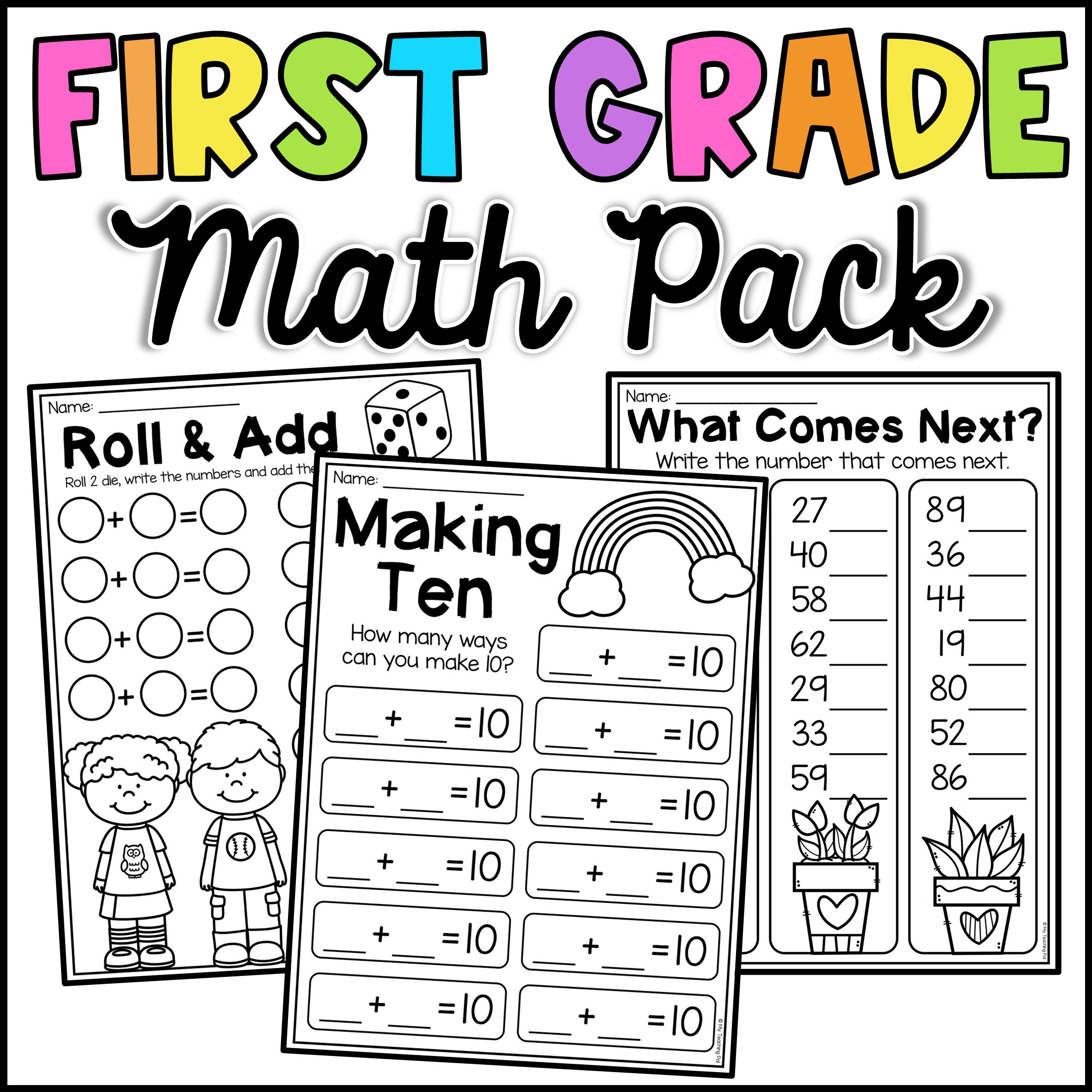 FREE First Grade Mini Math Pack - My Teaching Pal
