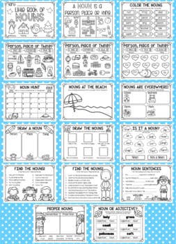 Little Book of Nouns, Verbs and Adjectives - Half Page Booklets Bundle ...