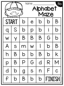 Alphabet Maze Worksheets - Letter Recognition - My Teaching Pal