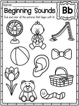 Beginning Sounds Worksheets - Color by Sound - My Teaching Pal