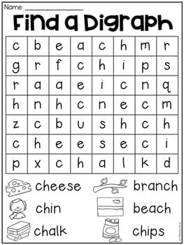 Ch Worksheet Packet - Digraphs Worksheets - My Teaching Pal
