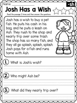 Digraph Reading Passages - Comprehension - PAPER & DIGITAL - My ...
