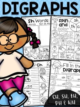 Digraph Worksheet Packet - Ch, Sh, Th, Wh, Ph - My Teaching Pal