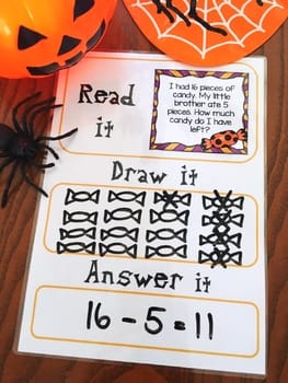 Halloween Word Problem Task Cards - Addition and Subtraction - My ...