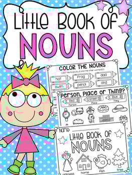 Little Book of Nouns - Half Page Printable Worksheet Booklet - My ...
