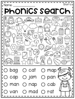 Read and Find Phonics I Spy Worksheets - CVC, Long Vowels, Digraphs and ...