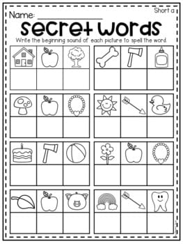 Secret Words Phonics Worksheets - CVC, Long Vowels, Digraphs, Blends ...