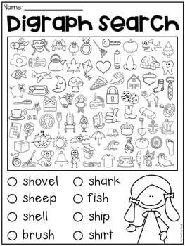 Sh Worksheet Packet - Digraphs Worksheets - My Teaching Pal