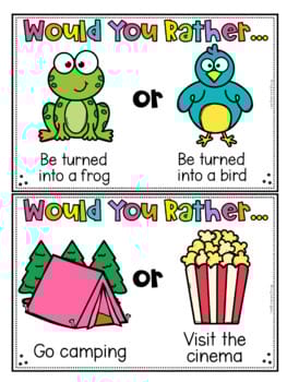 Would You Rather Opinion Writing Prompts - Paper and Digital - My ...