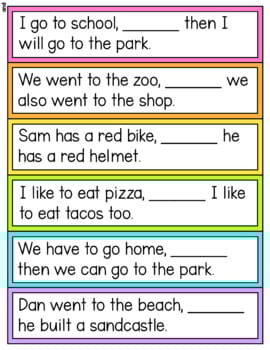 Conjunctions Literacy Center - Writing and Sentence Station - My ...