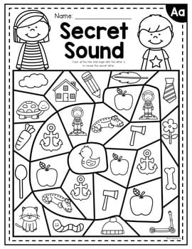 Secret Sounds - Beginning Sound and Alphabet Worksheets - My Teaching Pal
