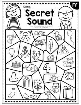 Secret Sounds - Beginning Sound and Alphabet Worksheets - My Teaching Pal