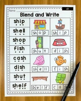 Blend and Write Phonics Worksheets - Orthographic Mapping (Science of ...
