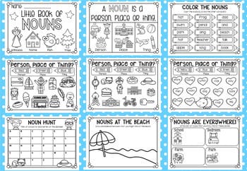 Little Book of Nouns - Half Page Printable Worksheet Booklet - My ...