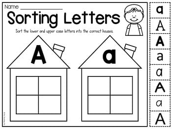 Alphabet Worksheets - Sorting Lowercase and Uppercase Letters - My ...