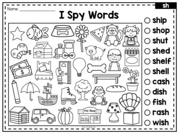 I Spy Worksheets - Phonics Worksheets - CVC, Long Vowels, Digraphs and ...