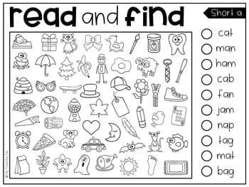 Read and Find Picture Puzzles - Short Vowels and Long Vowels - My ...